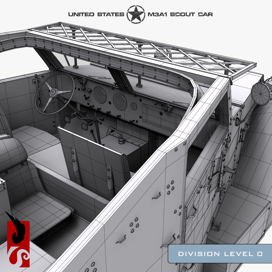 3d united states wwii m3a1 model