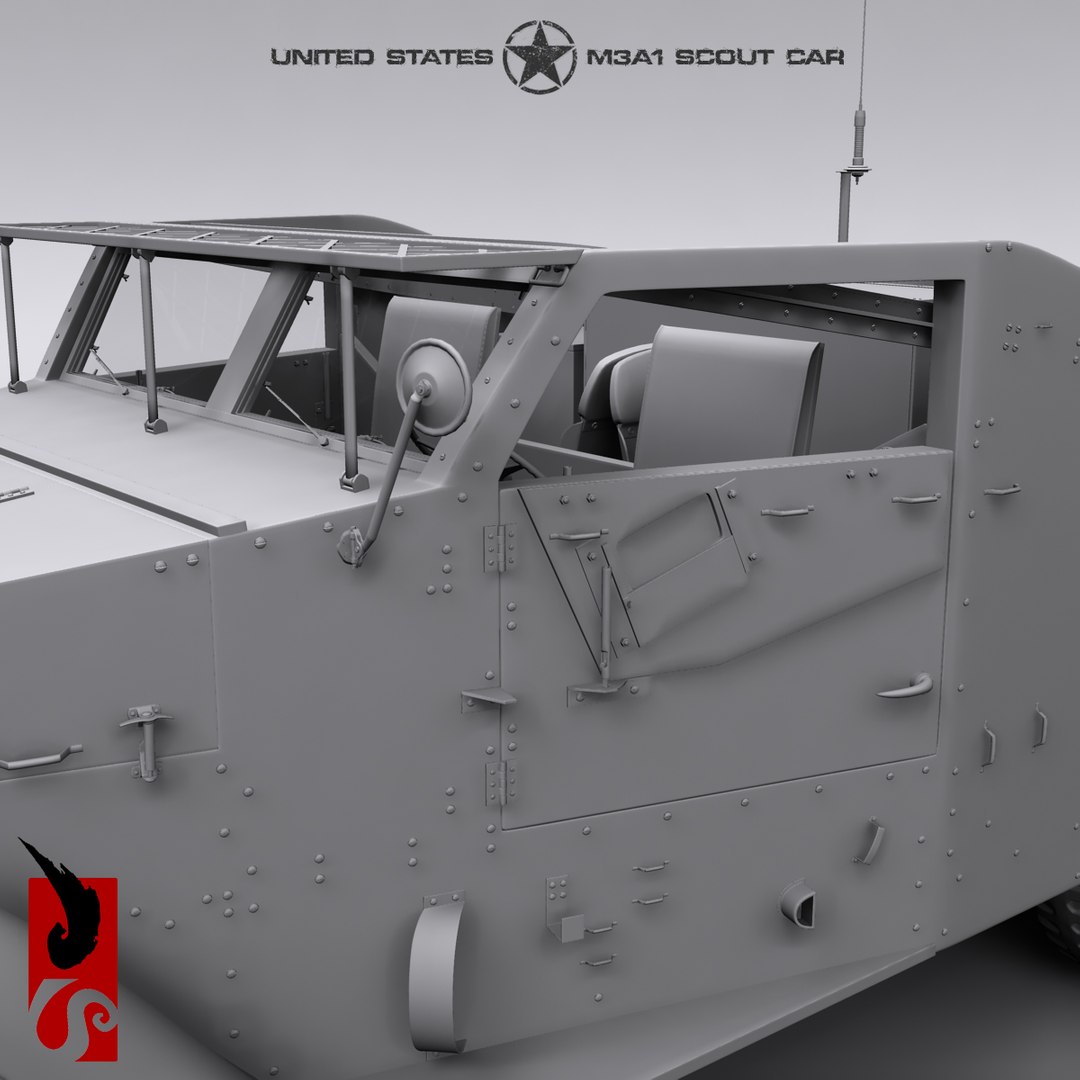 3d united states wwii m3a1 model