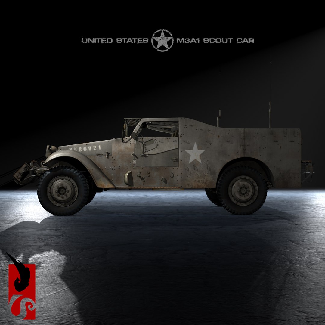 3d United States Wwii M3a1 Model
