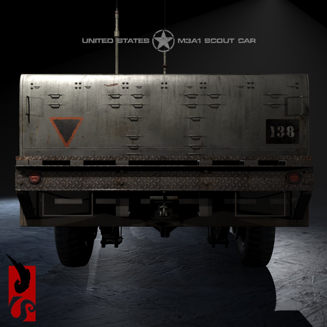 3d united states wwii m3a1 model