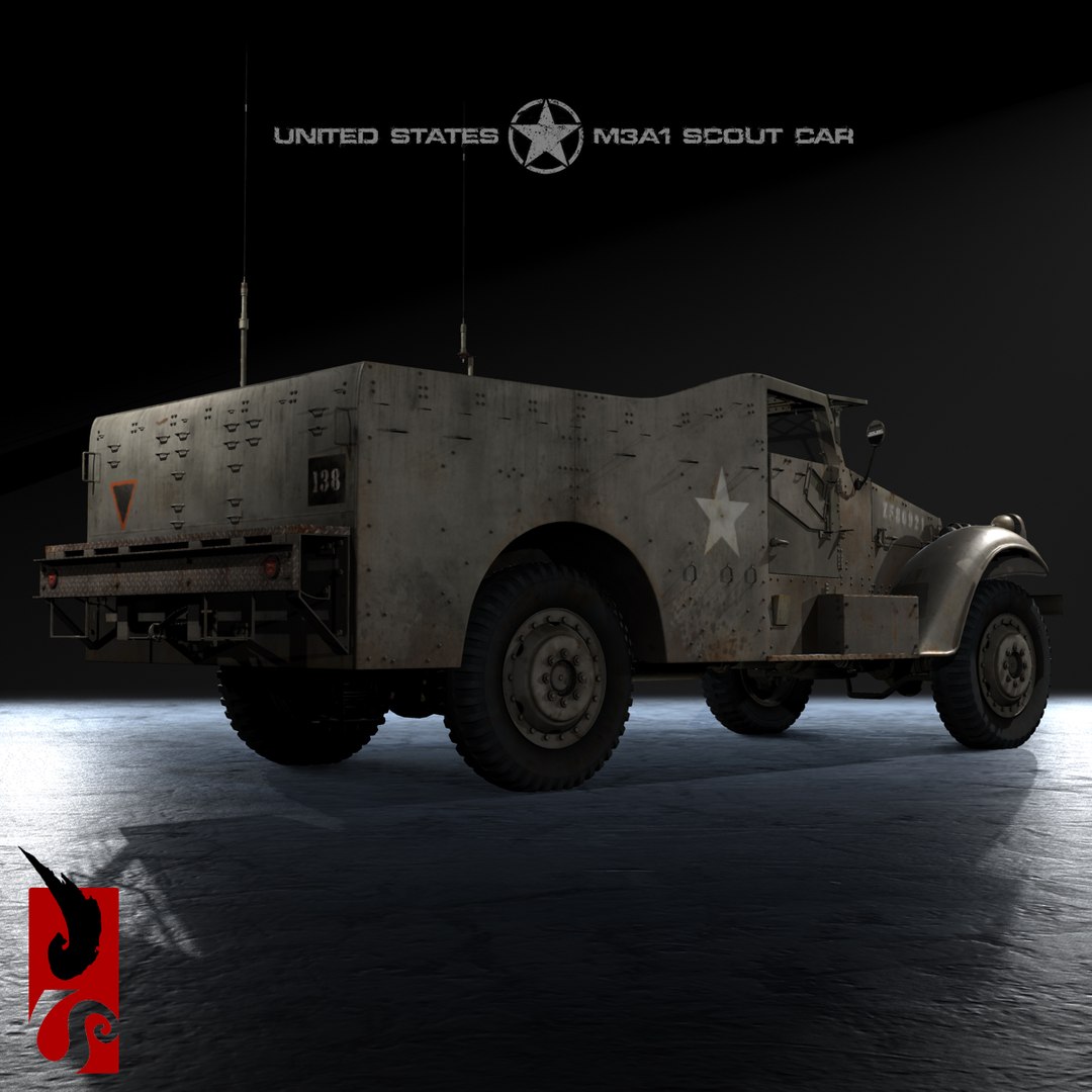 3d United States Wwii M3a1 Model
