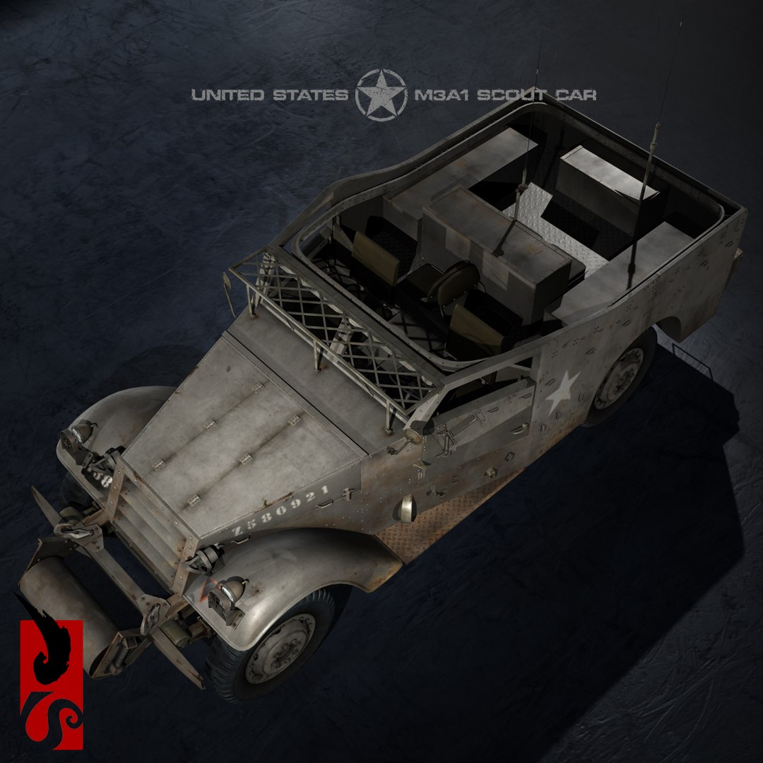 3d united states wwii m3a1 model