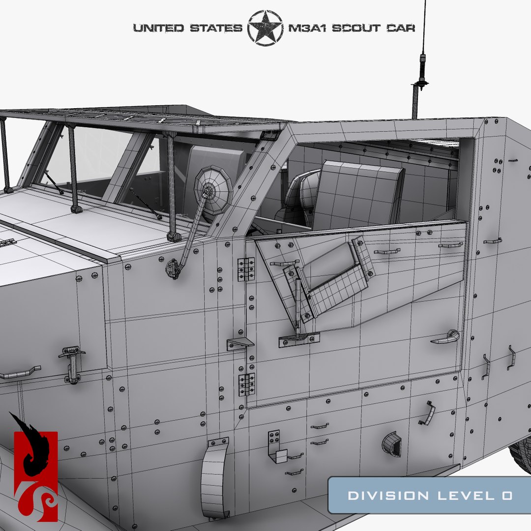 3d united states wwii m3a1 model