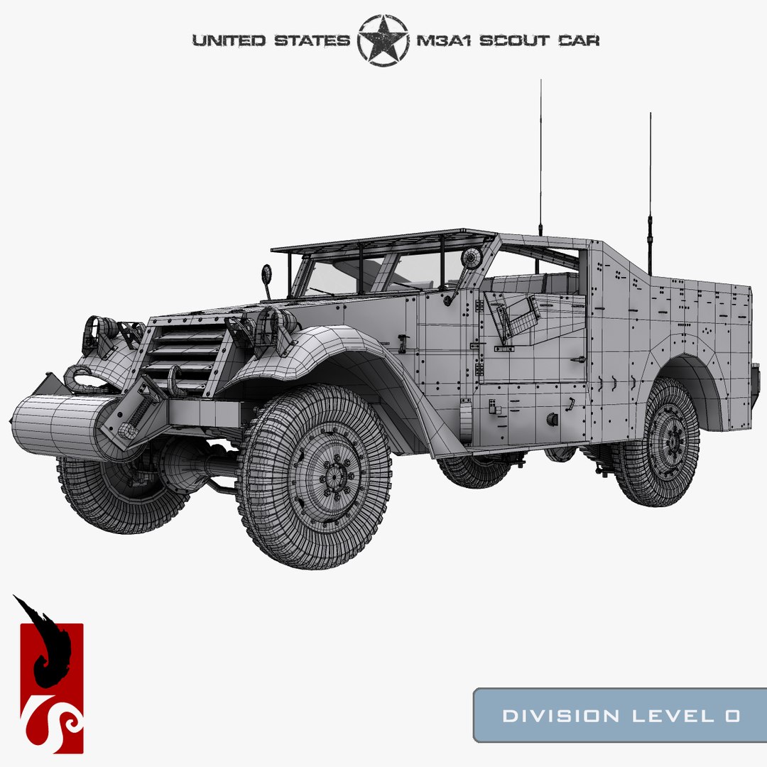 3d united states wwii m3a1 model