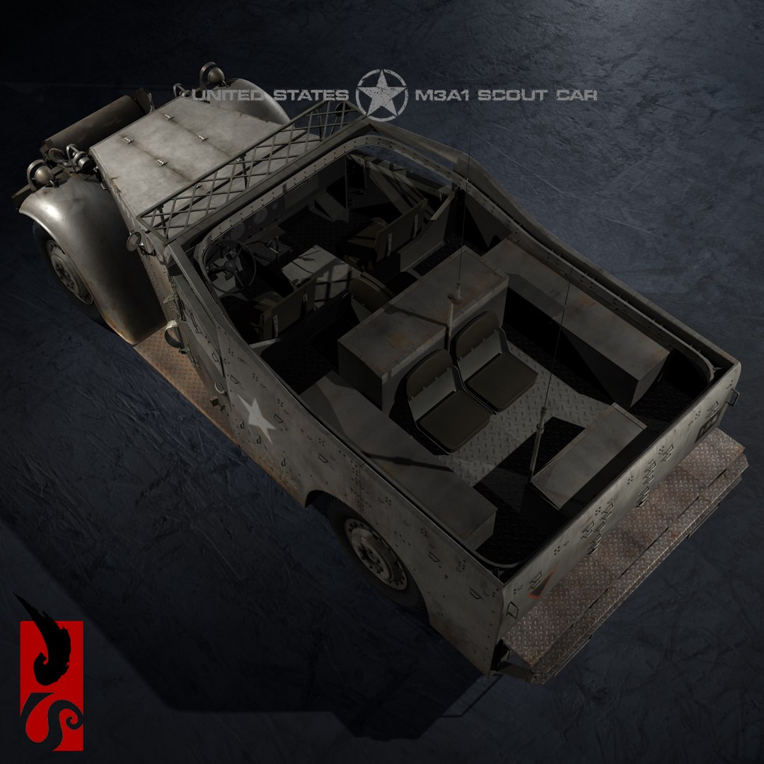 3d united states wwii m3a1 model