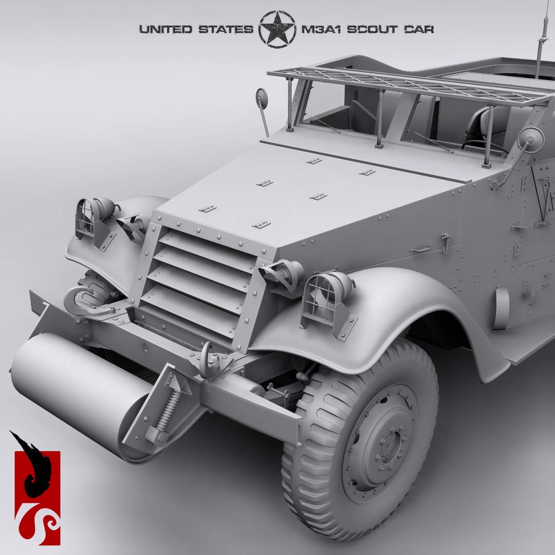 3d united states wwii m3a1 model