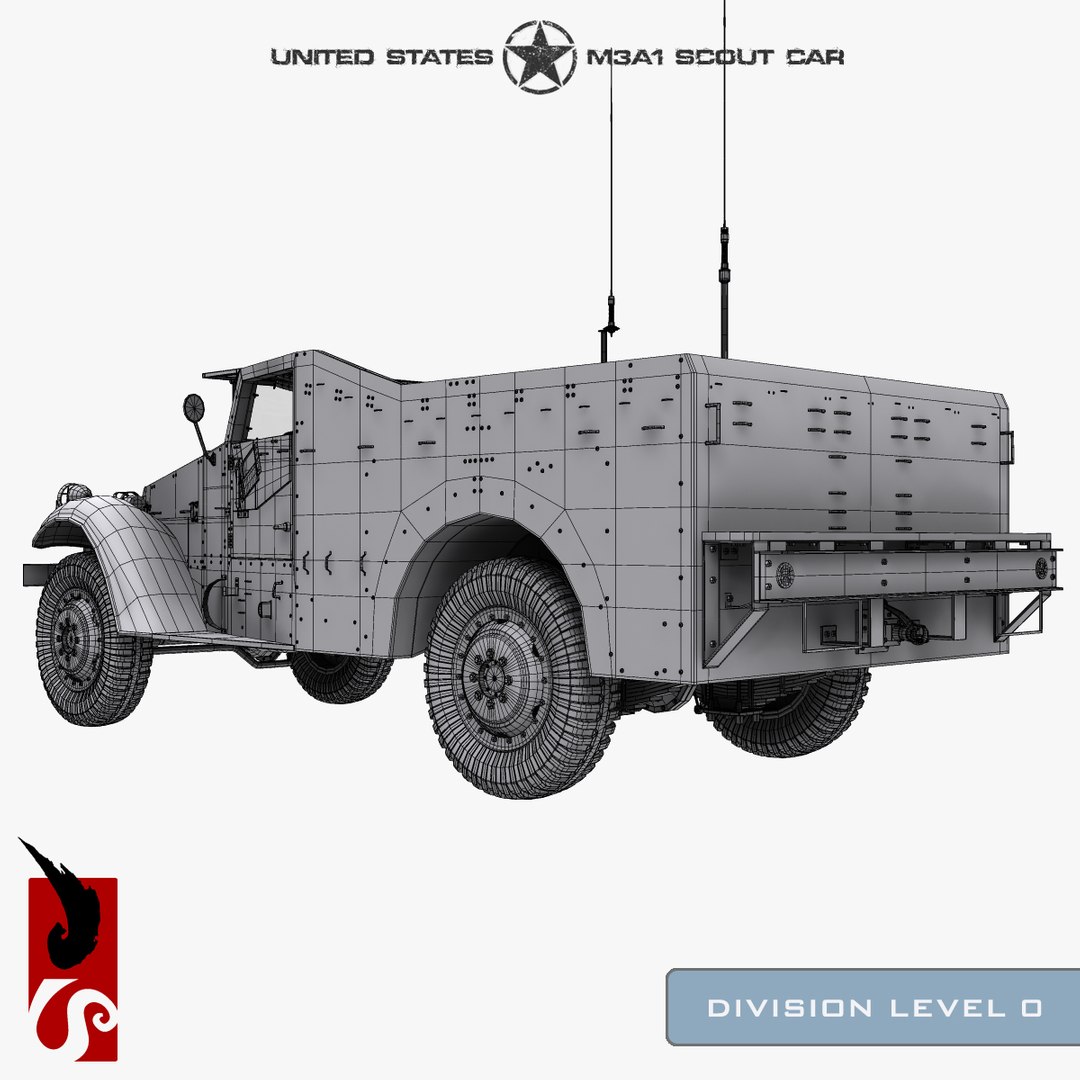 3d united states wwii m3a1 model