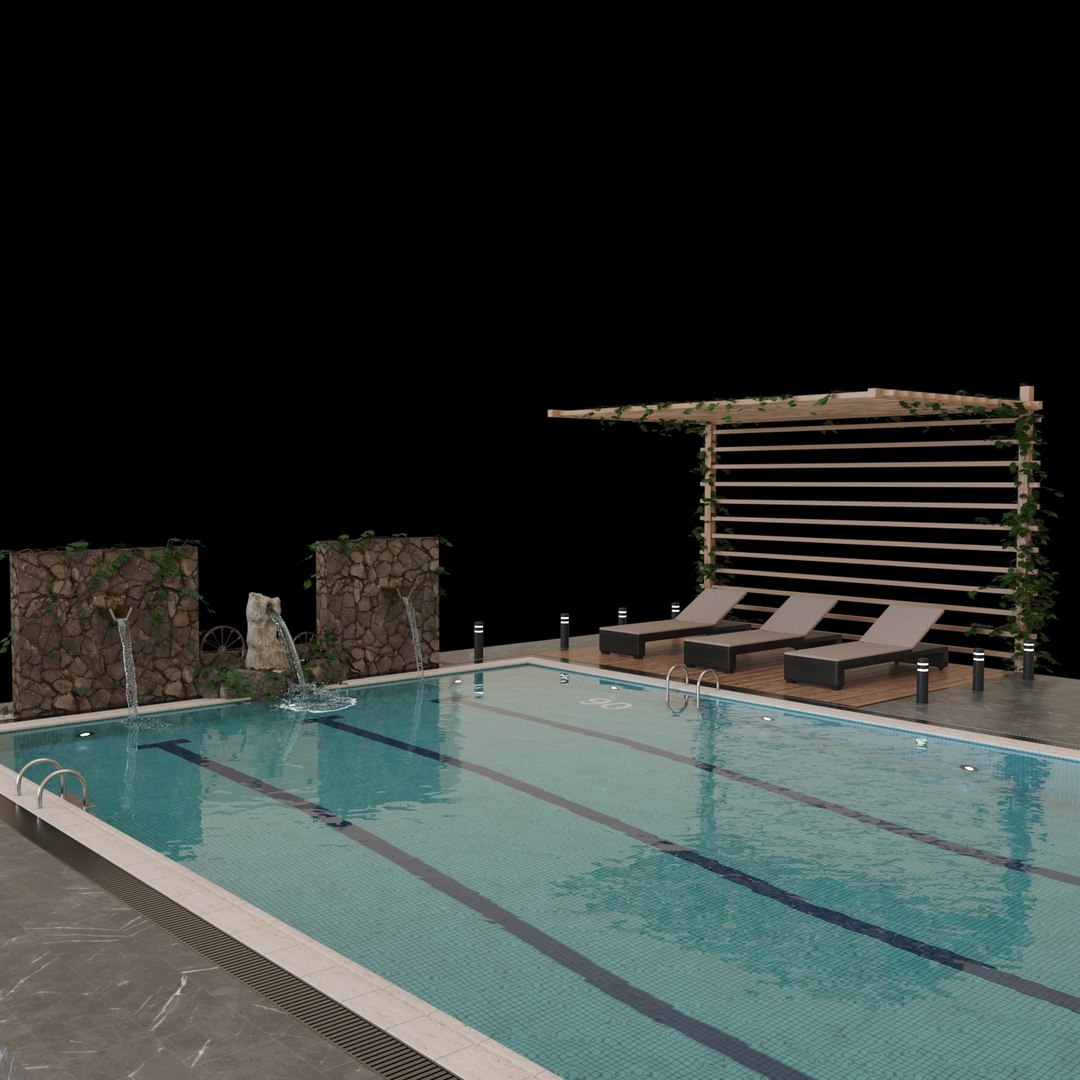 3D Realistic Pool Vray Model - TurboSquid 1852039