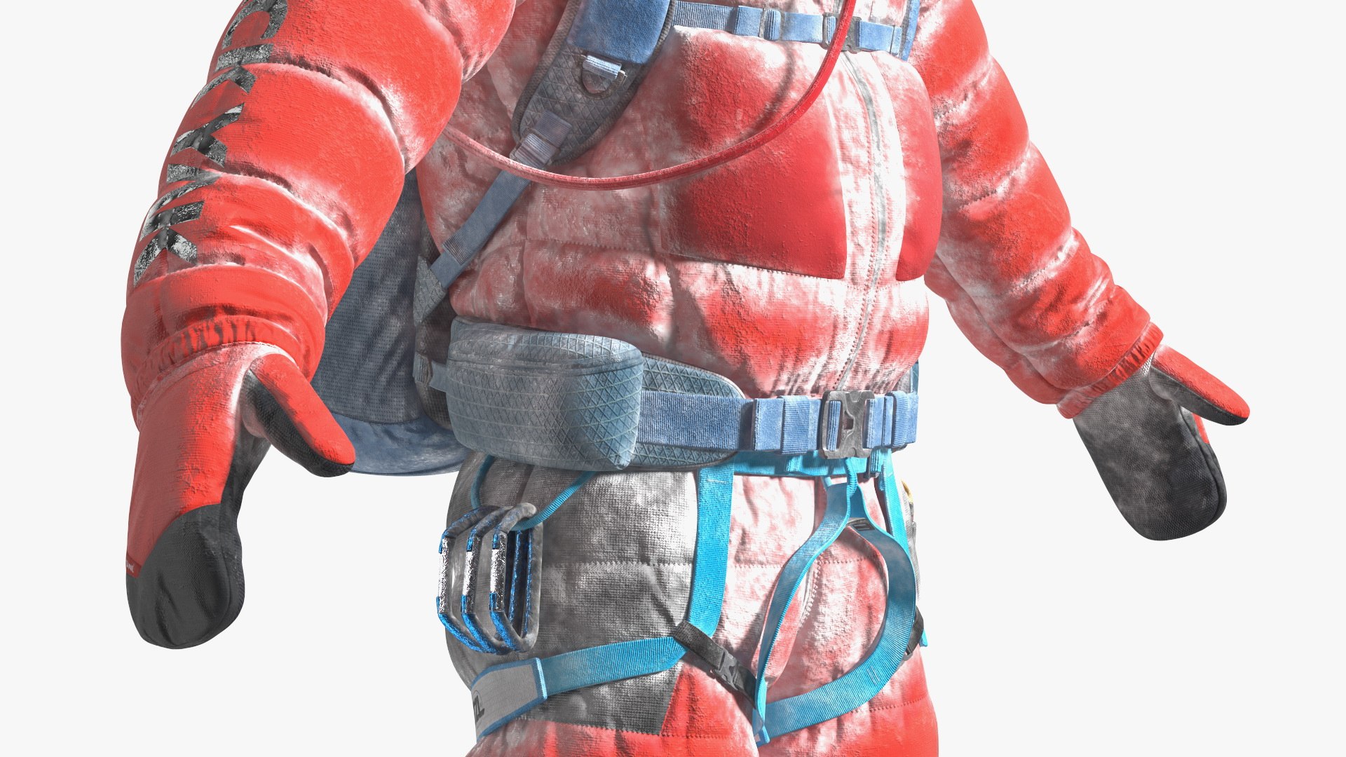 3D Everest Climber In A Snow-Covered Suit Rigged For Maya Model ...