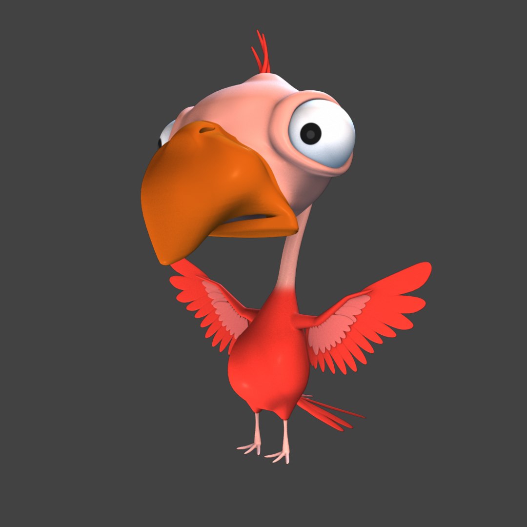 3D Model Cartoon Bird - TurboSquid 1254049