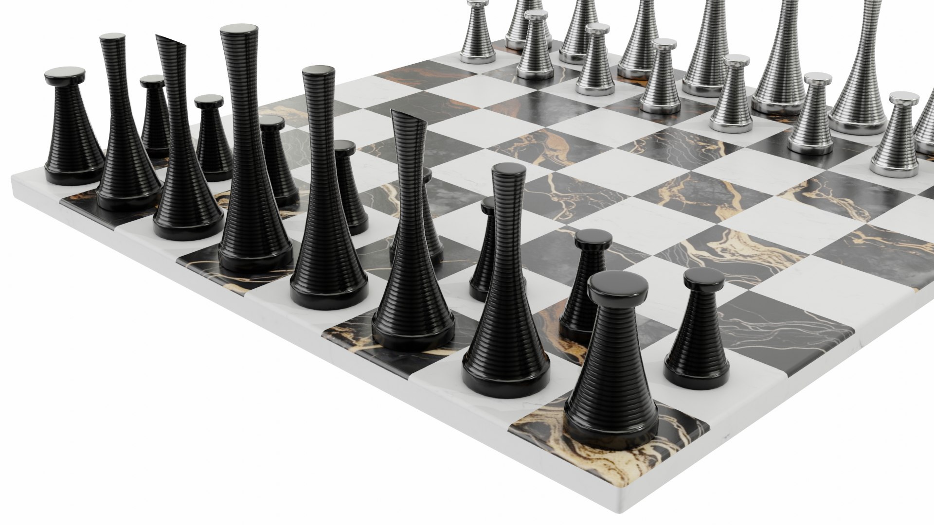 Modern Chess Set Model - TurboSquid 2325367