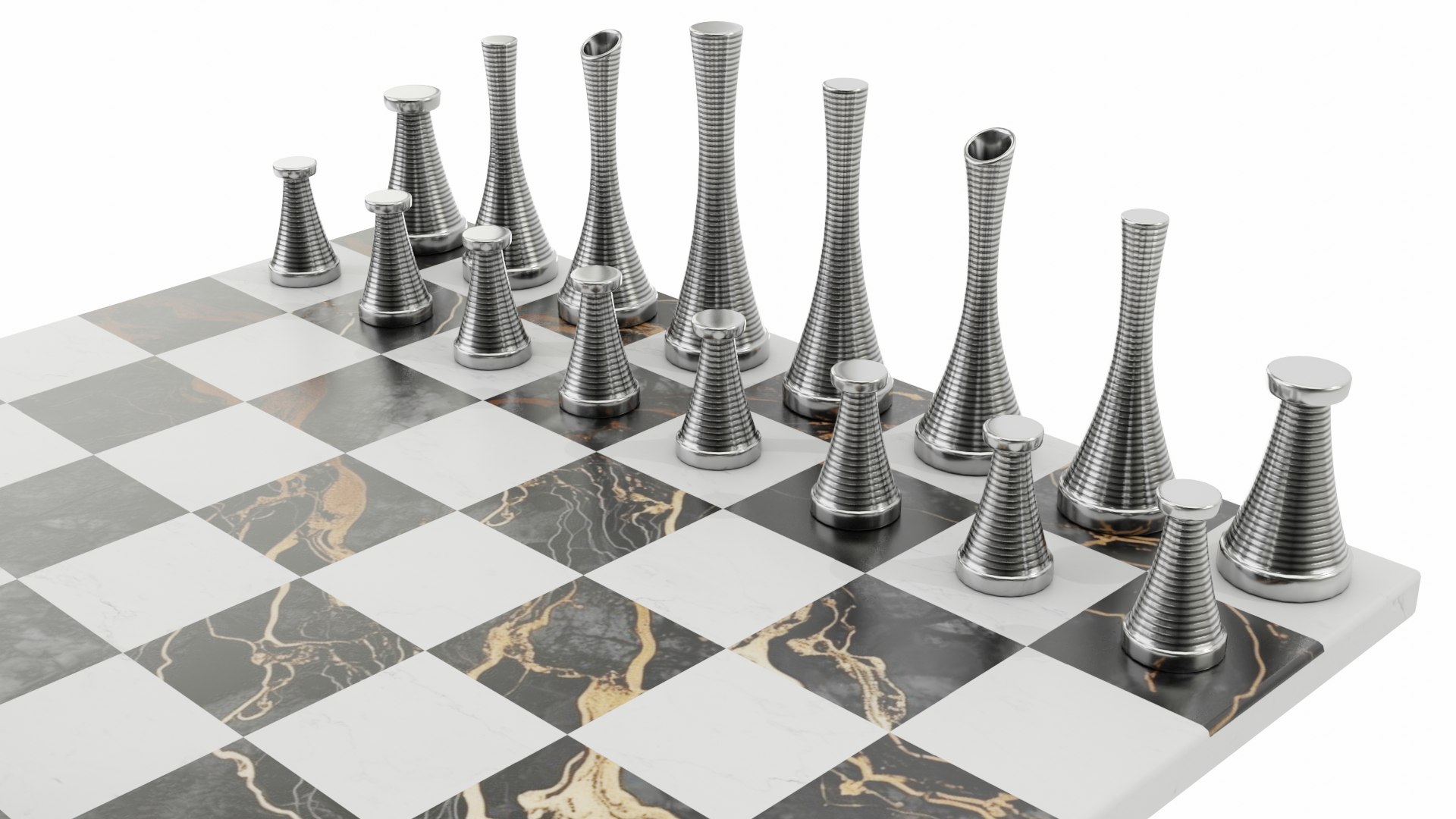 Modern Chess Set Model - TurboSquid 2325367