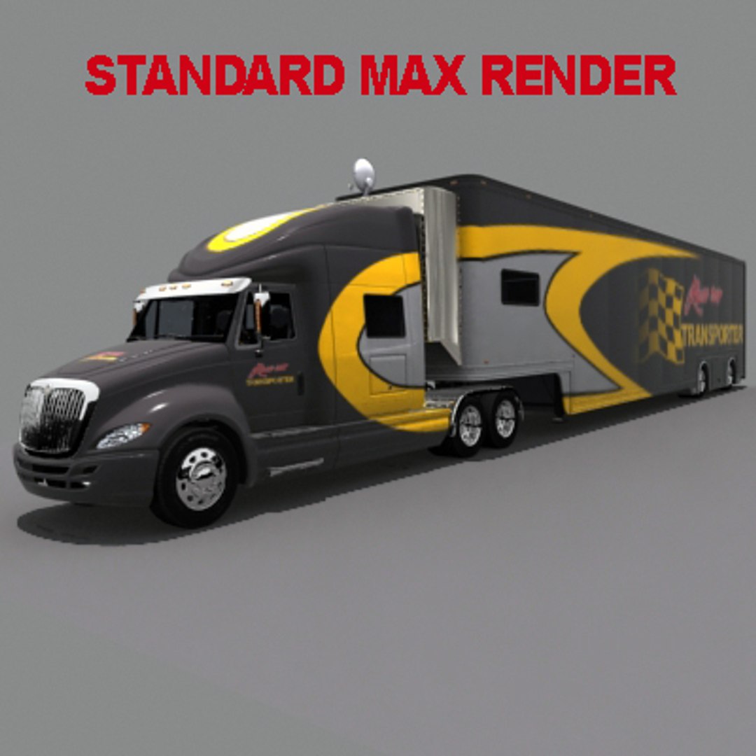 International Race Car Transporter 3d Model