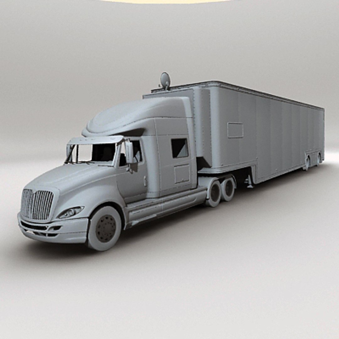 International Race Car Transporter 3d Model