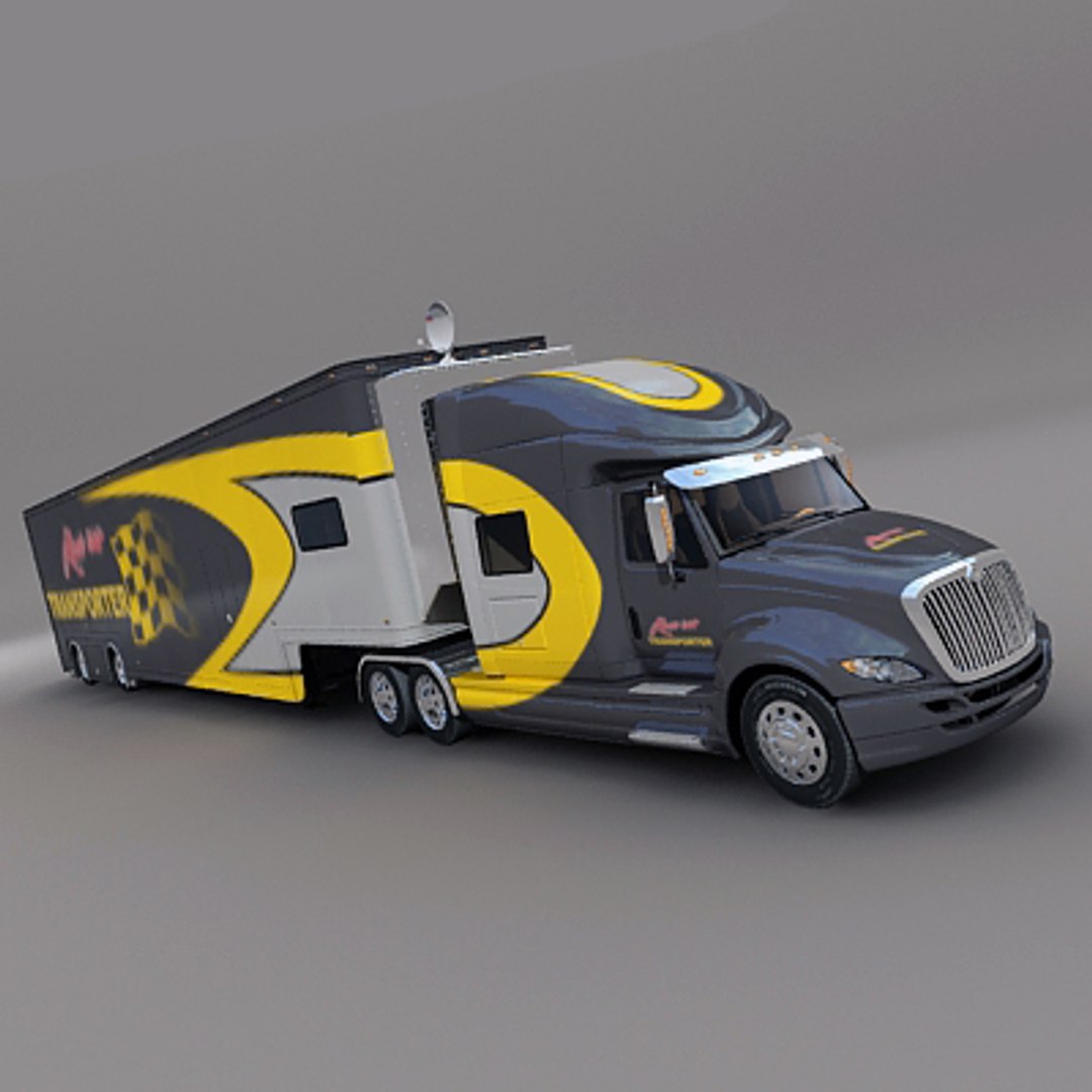 International Race Car Transporter 3d Model