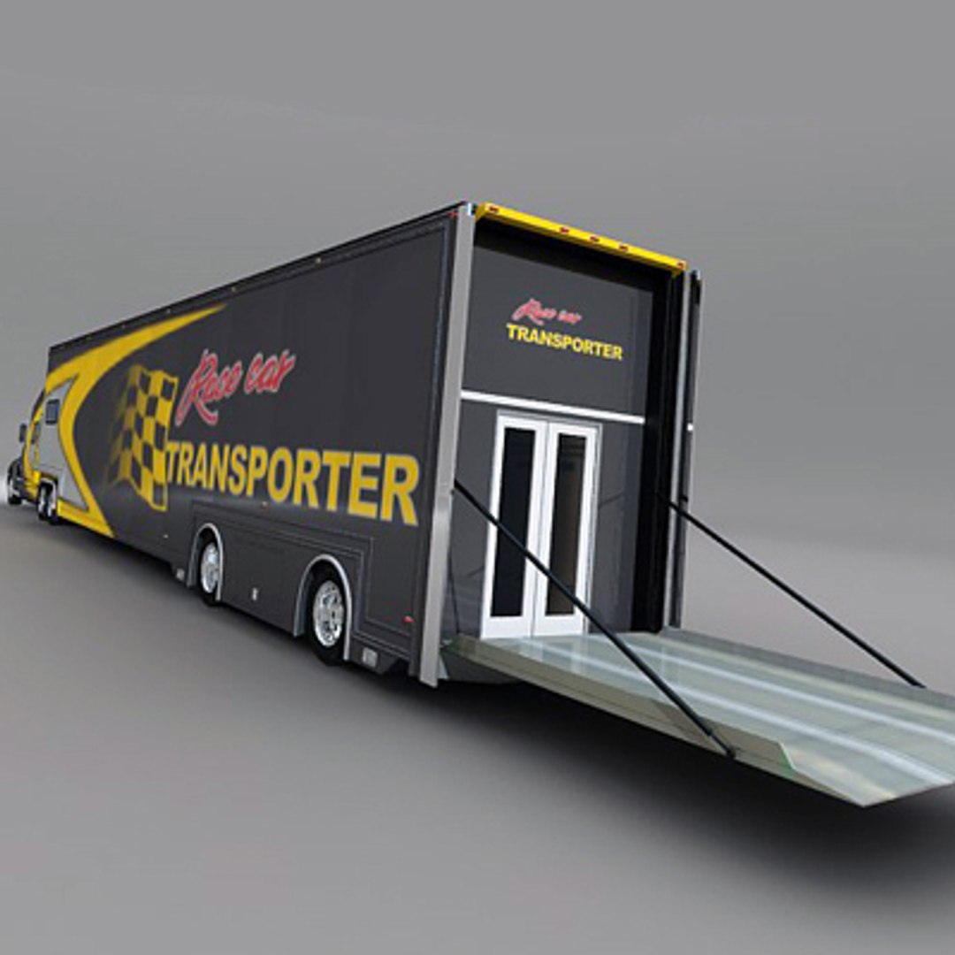 International Race Car Transporter 3d Model
