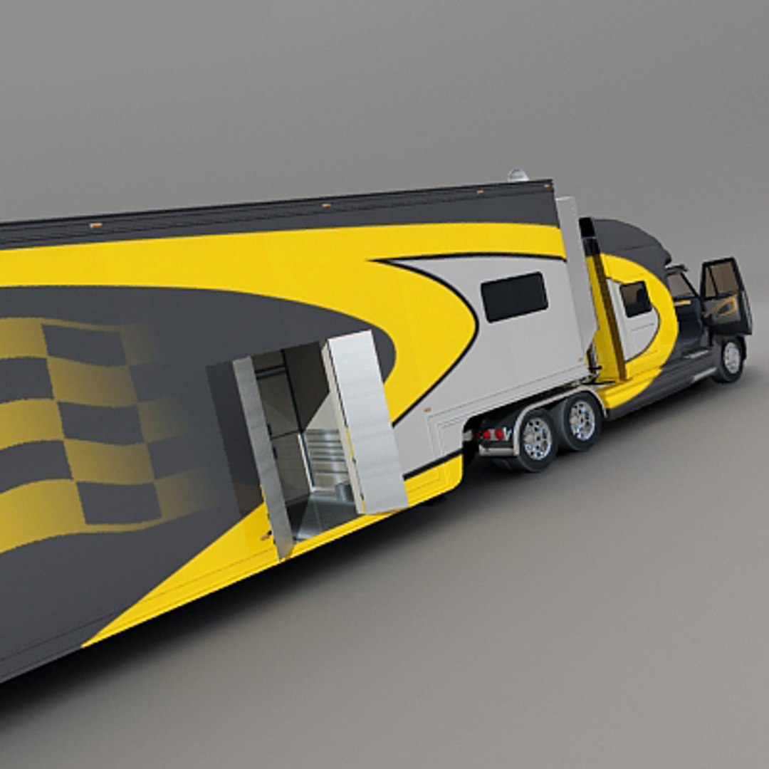 International Race Car Transporter 3d Model