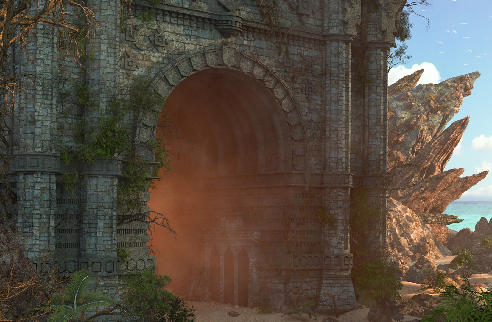 3D Model Lost Island Gate Environment - TurboSquid 2016839