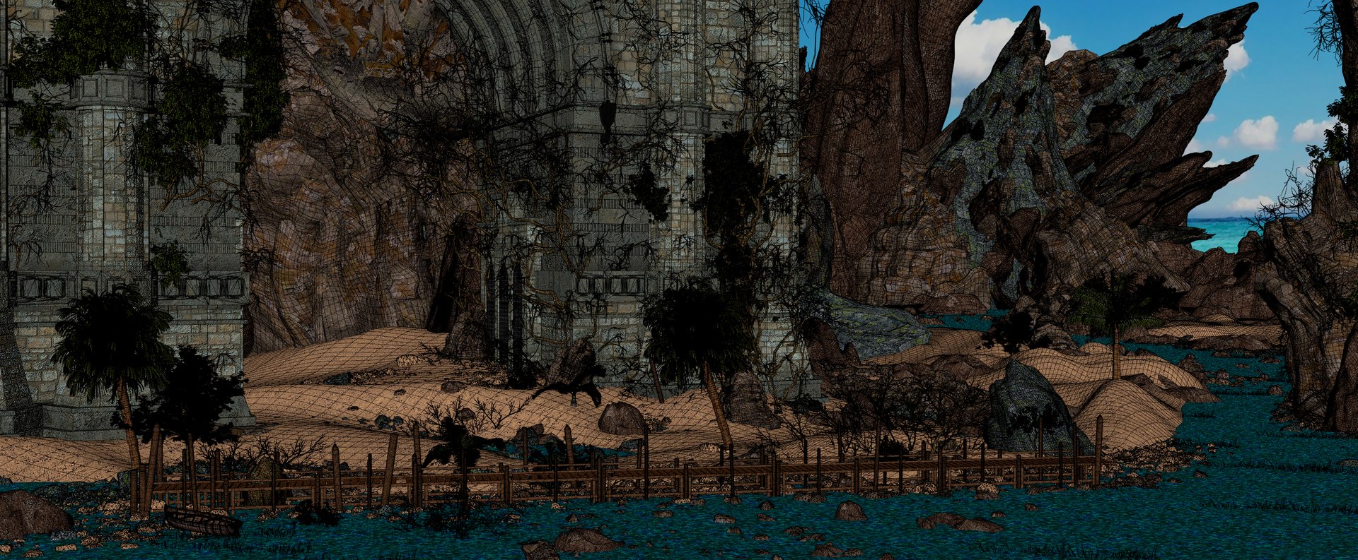 3D Model Lost Island Gate Environment - TurboSquid 2016839