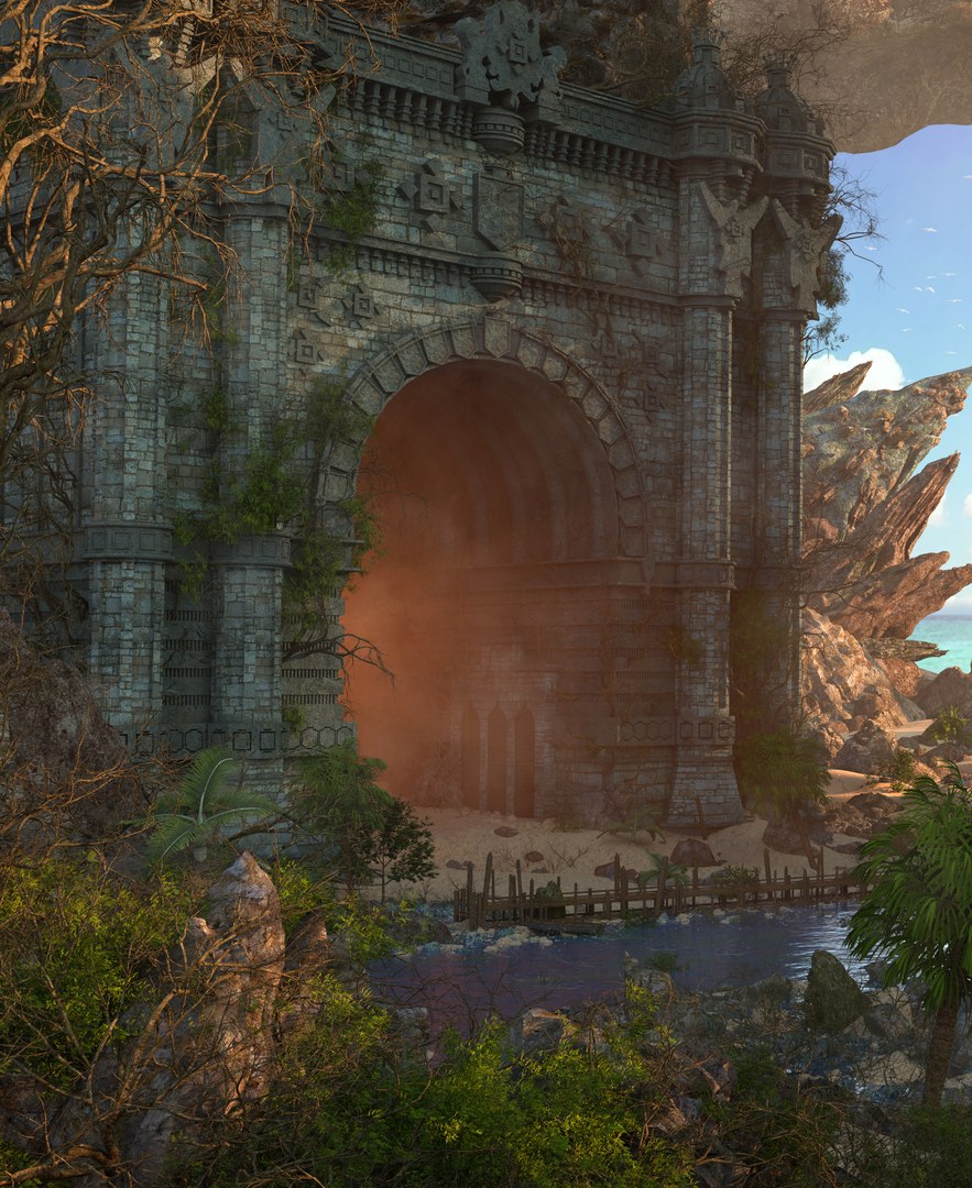 3D Model Lost Island Gate Environment - TurboSquid 2016839