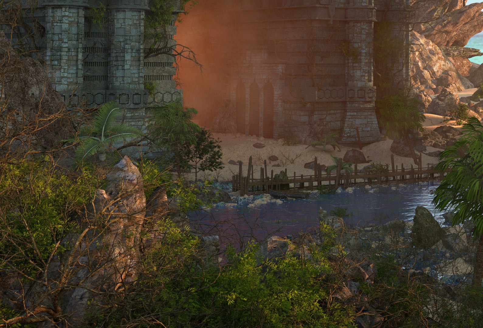 3D Model Lost Island Gate Environment - TurboSquid 2016839