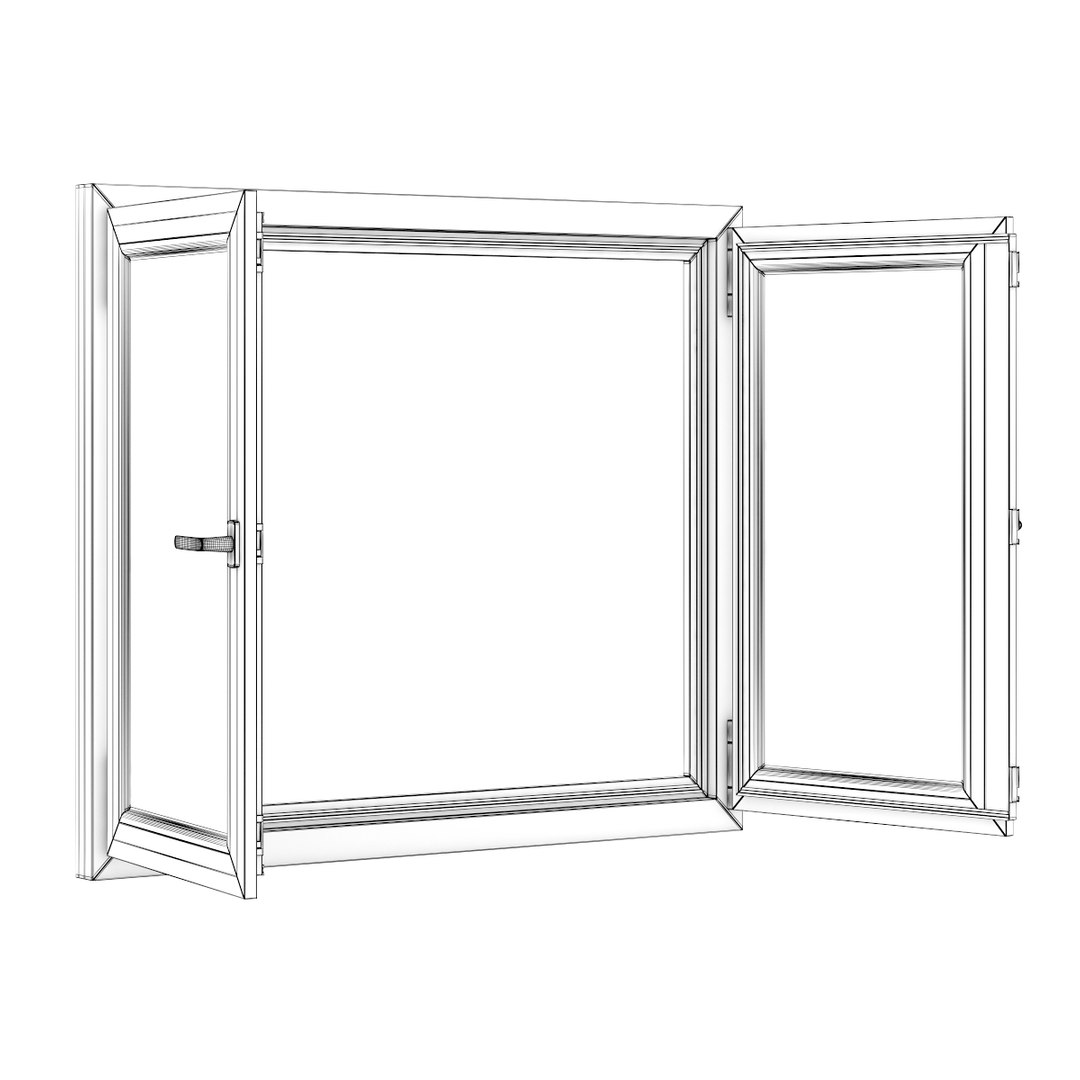 3d Max Openable Plastic Window 1322mm