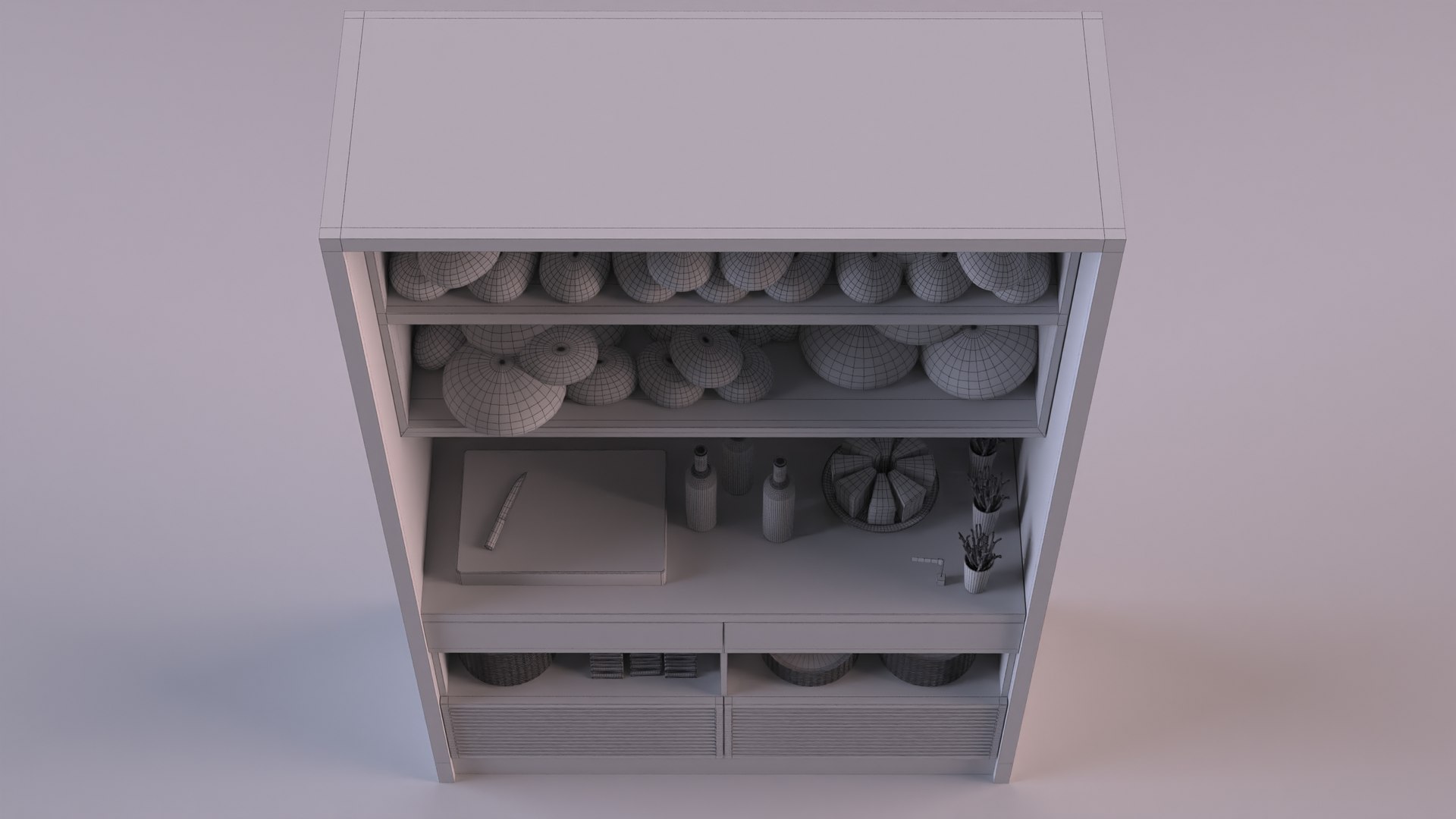 3D Bread Serving Shelf Stocked - TurboSquid 2233596