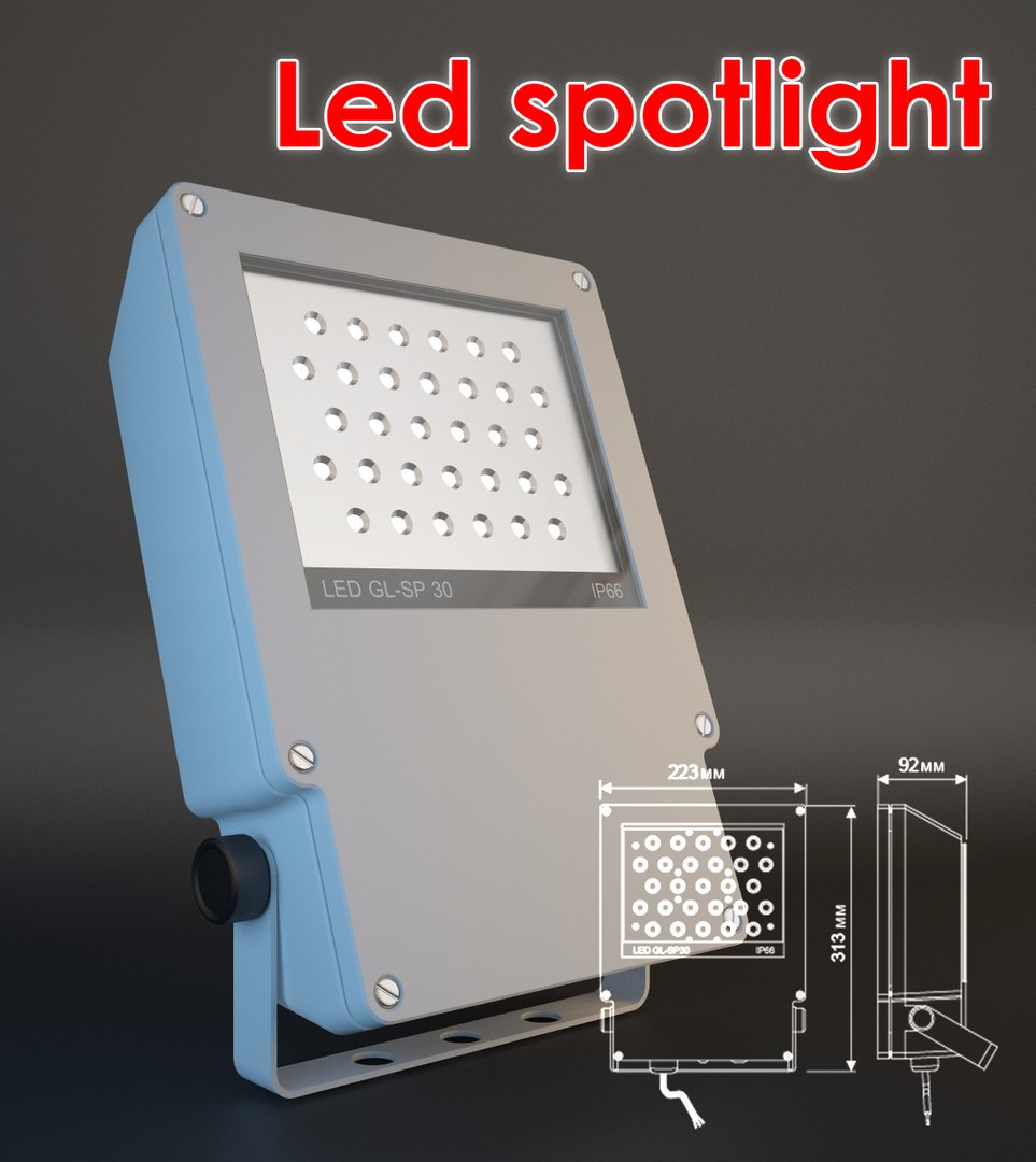 Free Obj Model Spot Led Spotlight