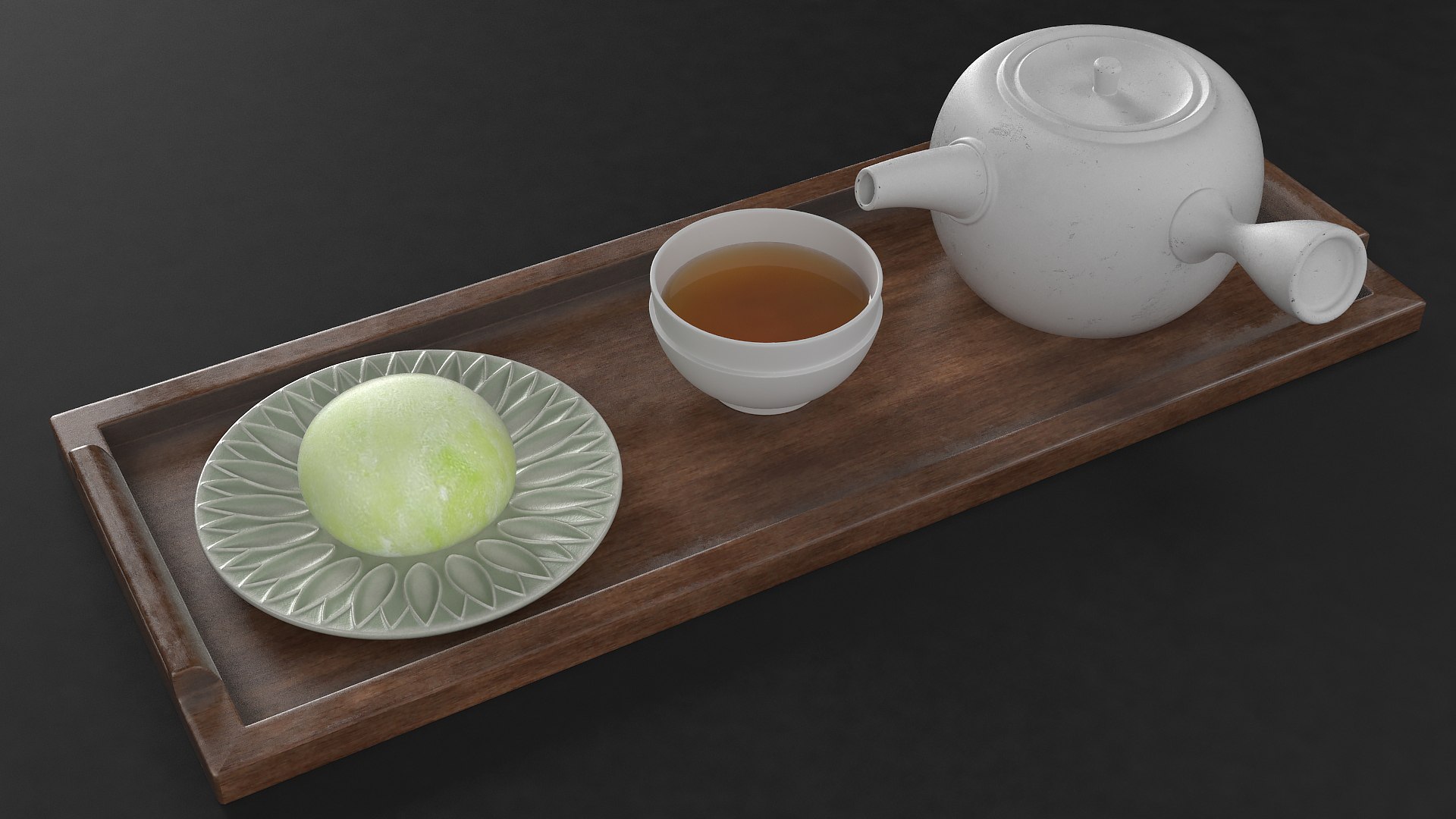 Japanese Mochi With Tea Model - TurboSquid 2003085