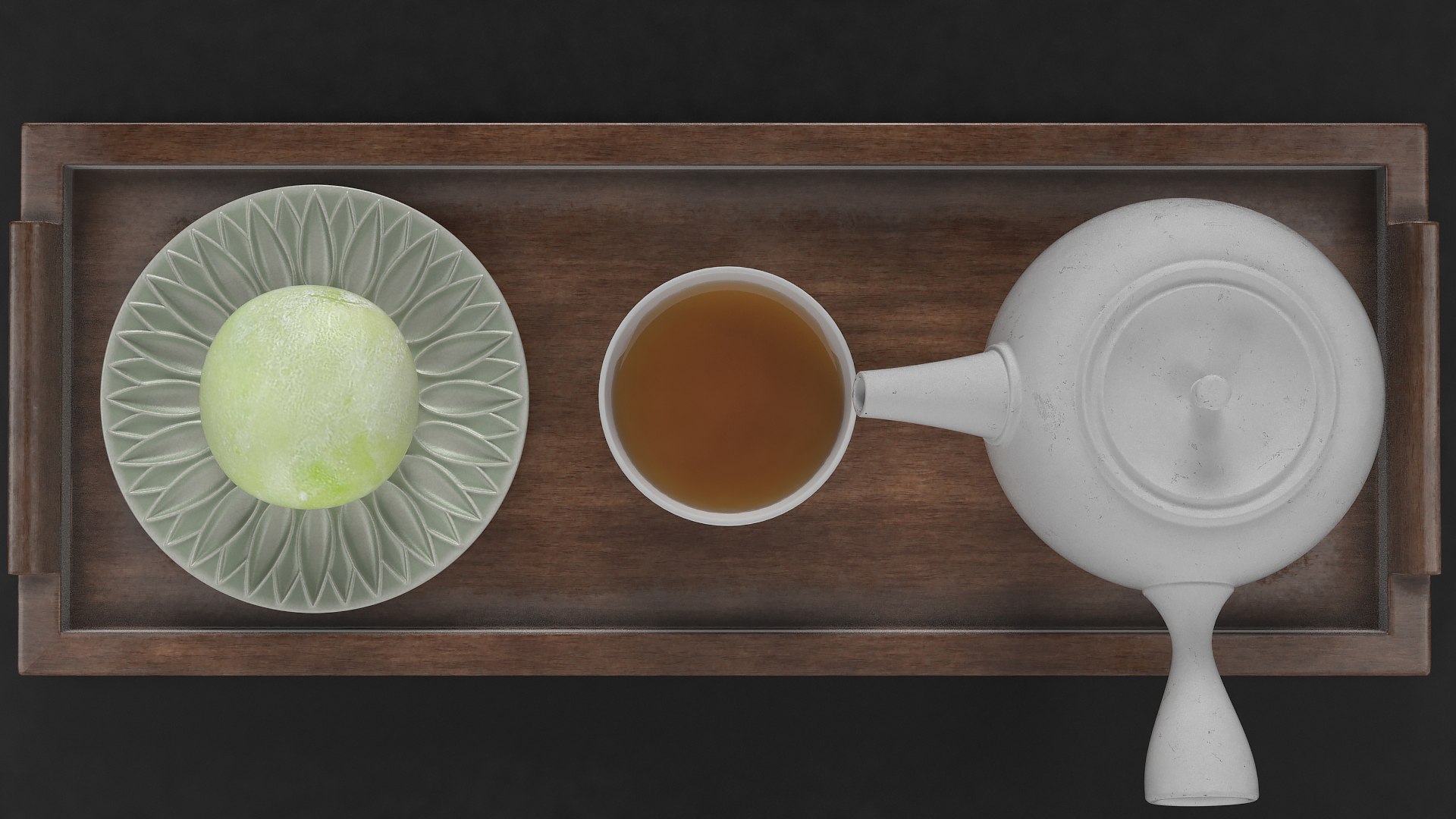 Japanese Mochi With Tea Model - TurboSquid 2003085