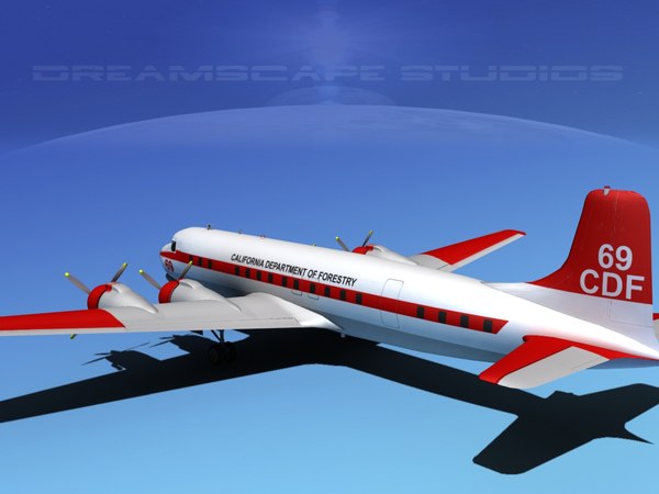 3d model of douglas dc-7c dc-7