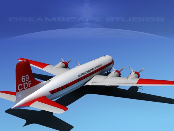3d model of douglas dc-7c dc-7