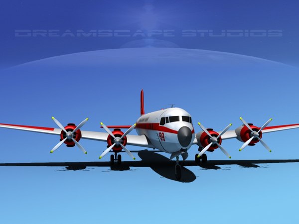 3d model of douglas dc-7c dc-7