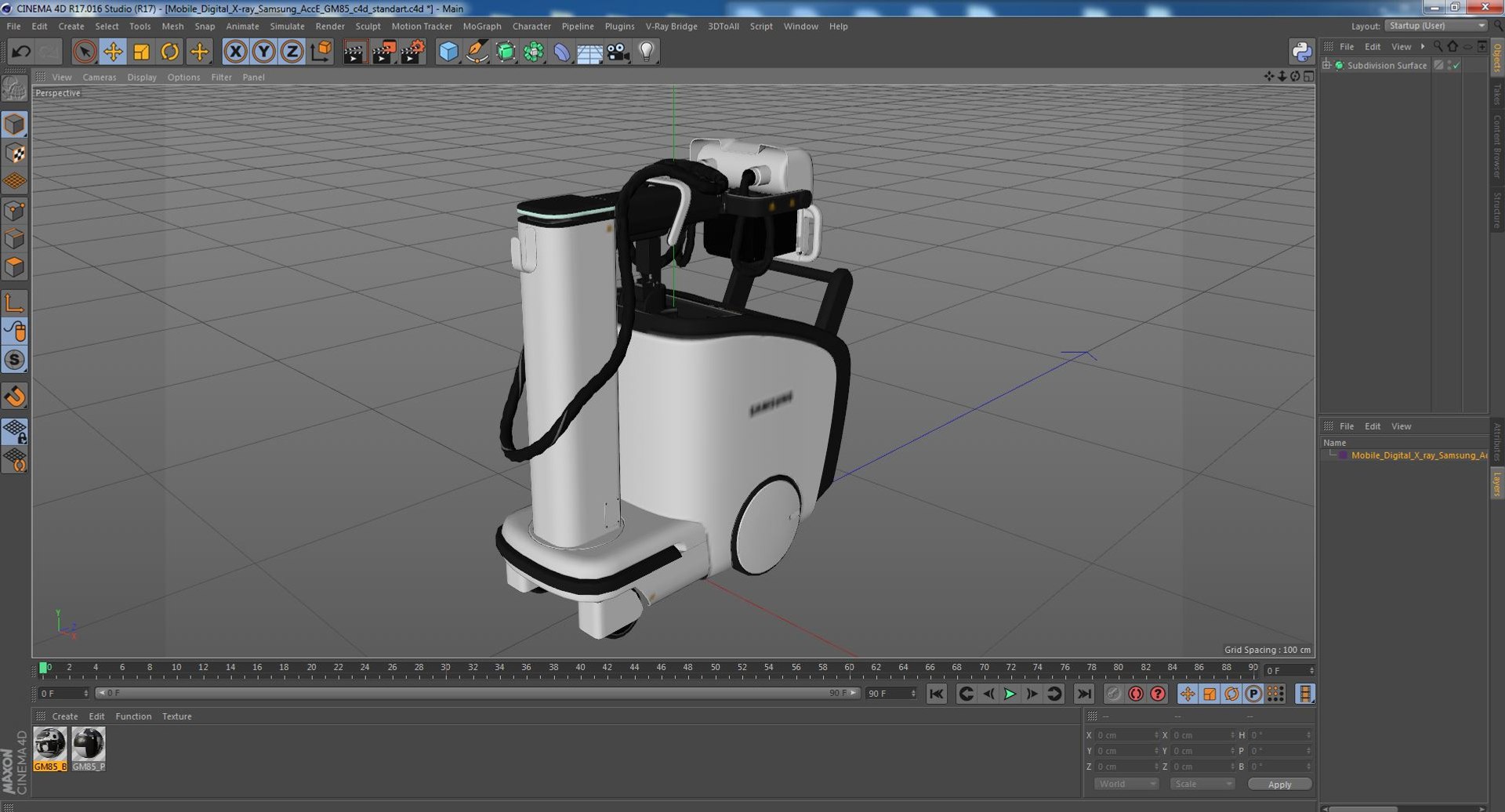 Mobile Digital X-ray Samsung AccE GM85 3D model - TurboSquid 2177397