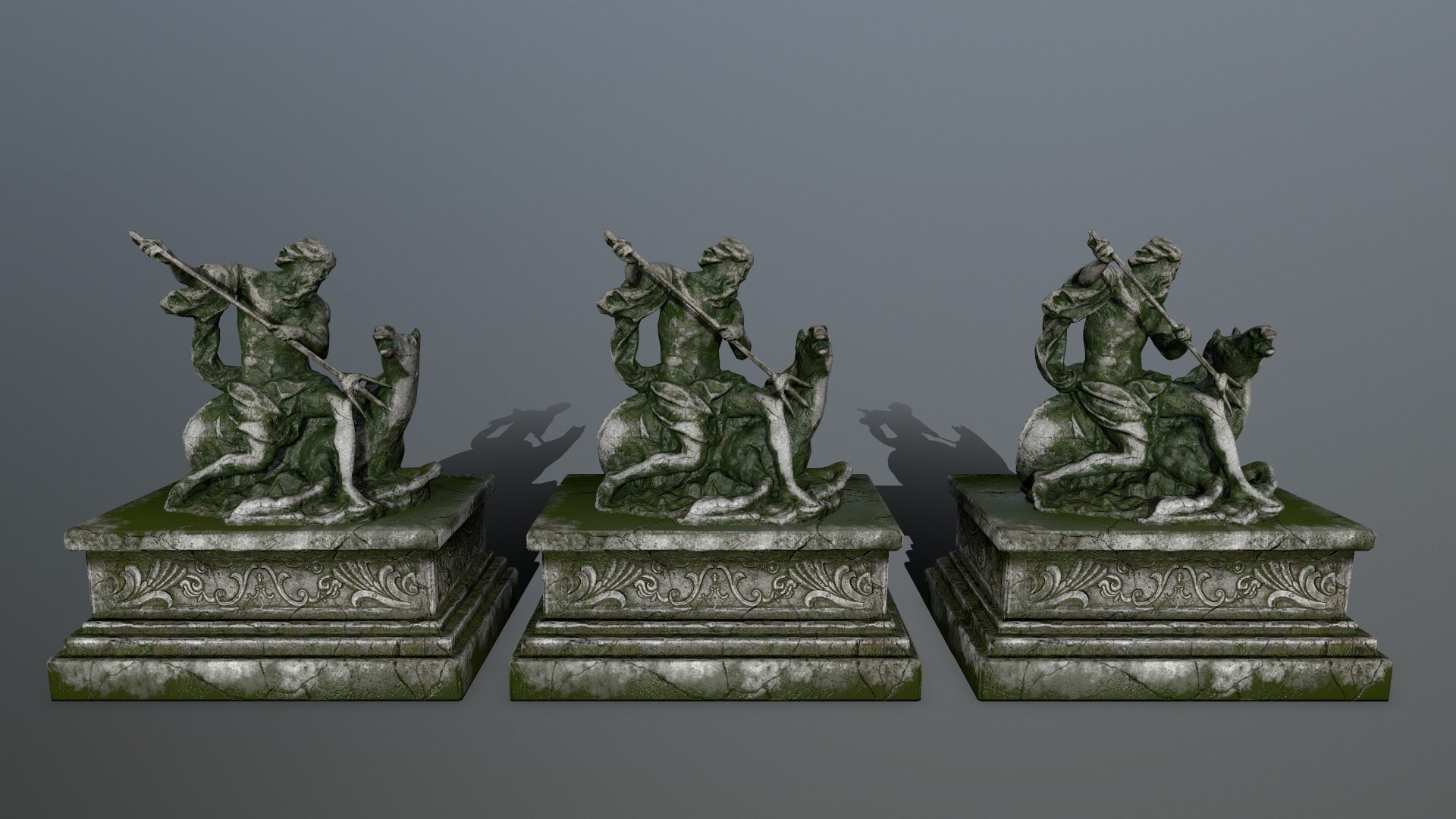 3D Model Neptune Statue - TurboSquid 1394944