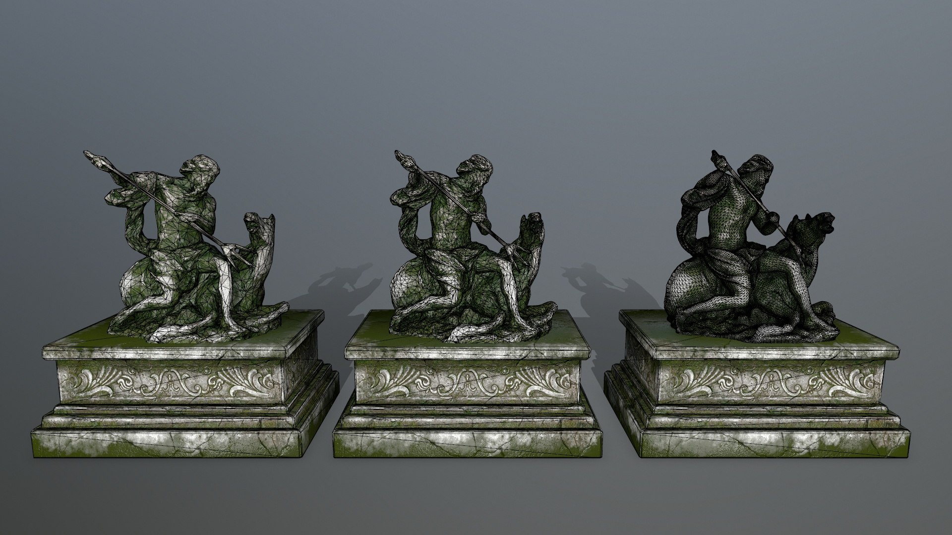 3D Model Neptune Statue - TurboSquid 1394944