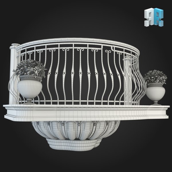 architectural balcony 3d model