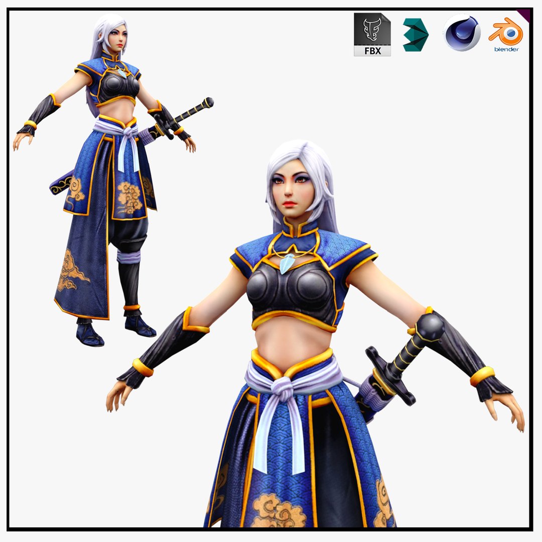 Ninja Girl WIP 3D Model - TurboSquid 2161827