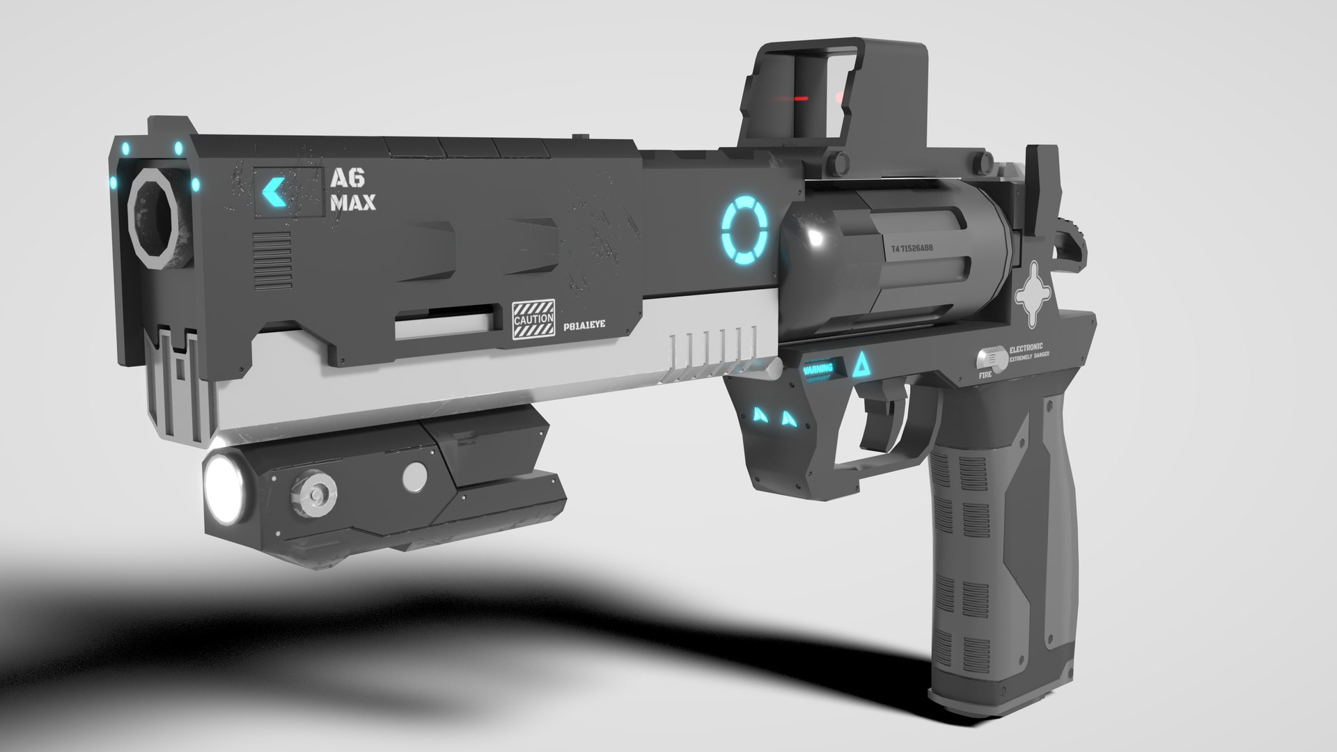 3D Model Sci-fi Revolver - TurboSquid 1962785