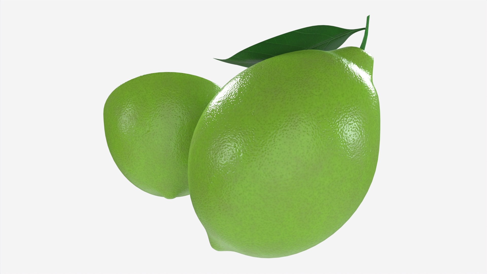 3D Fresh Lemon With Slice And Leaf Green - TurboSquid 1934864