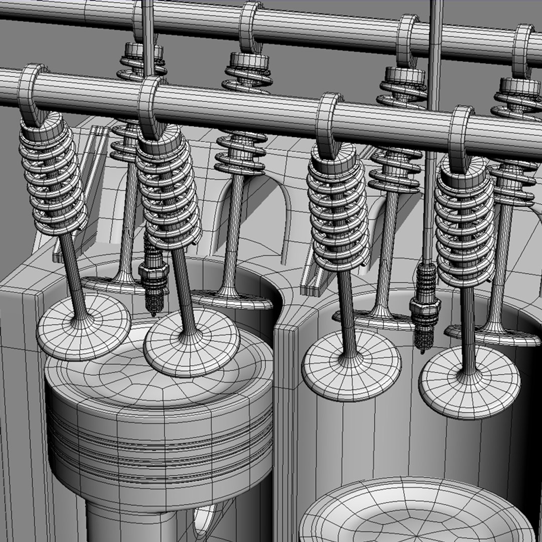 Animation L4 16v Engine 3d Model