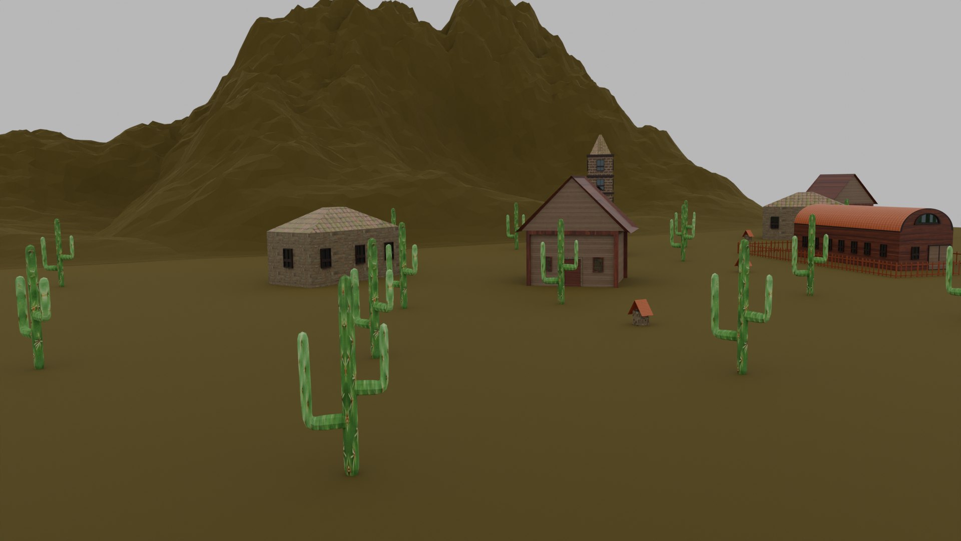Low Poly Desert City 3D - TurboSquid 2056544