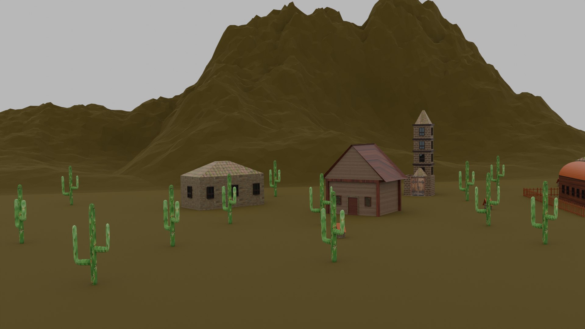 Low Poly Desert City 3D - TurboSquid 2056544