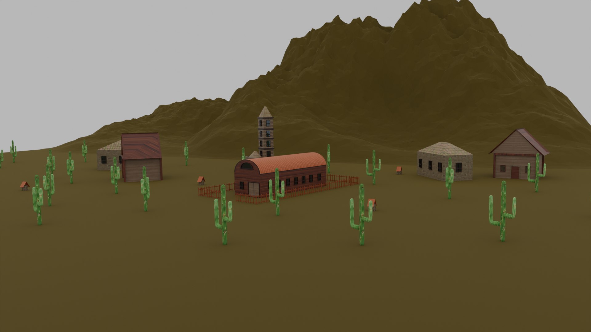 Low Poly Desert City 3D - TurboSquid 2056544