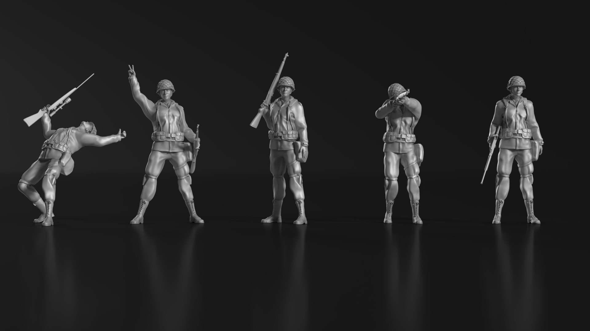3D WWII Soldier Set 11 Model - TurboSquid 2148920