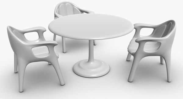 plastic chair table 3d model