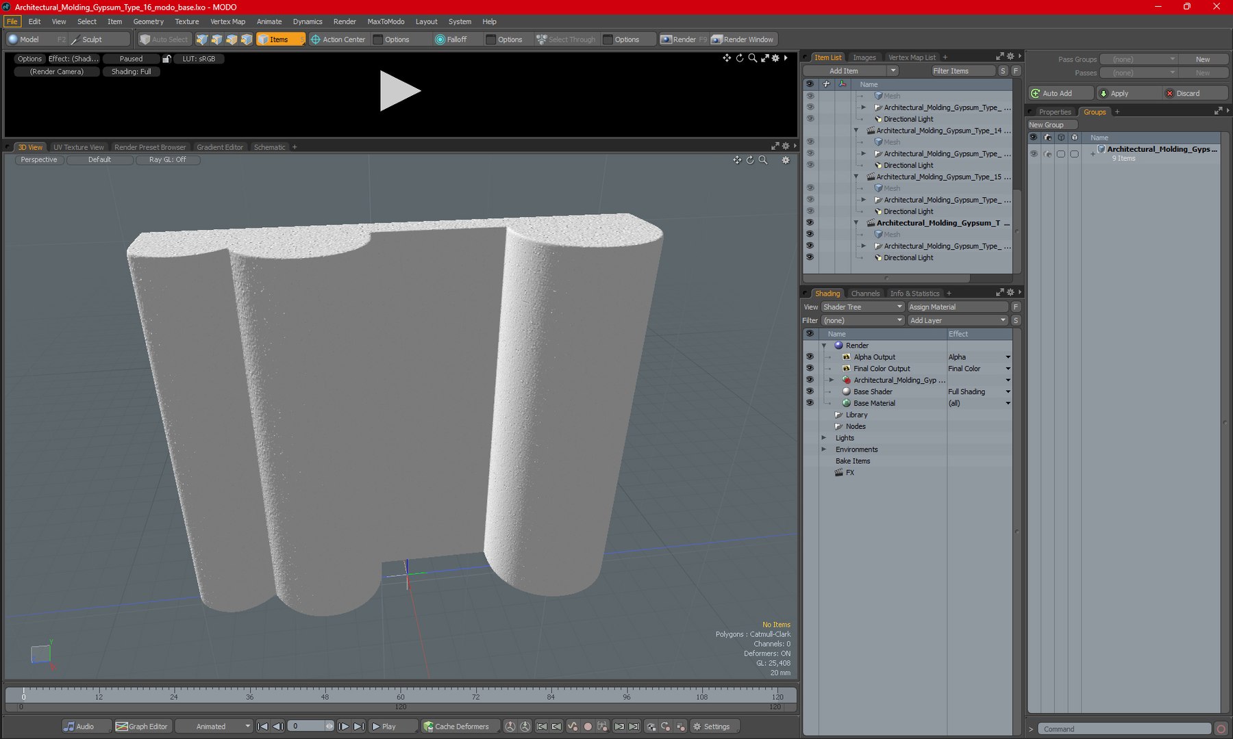 Architectural Molding Gypsum Type 16 3D Model - TurboSquid 2268610