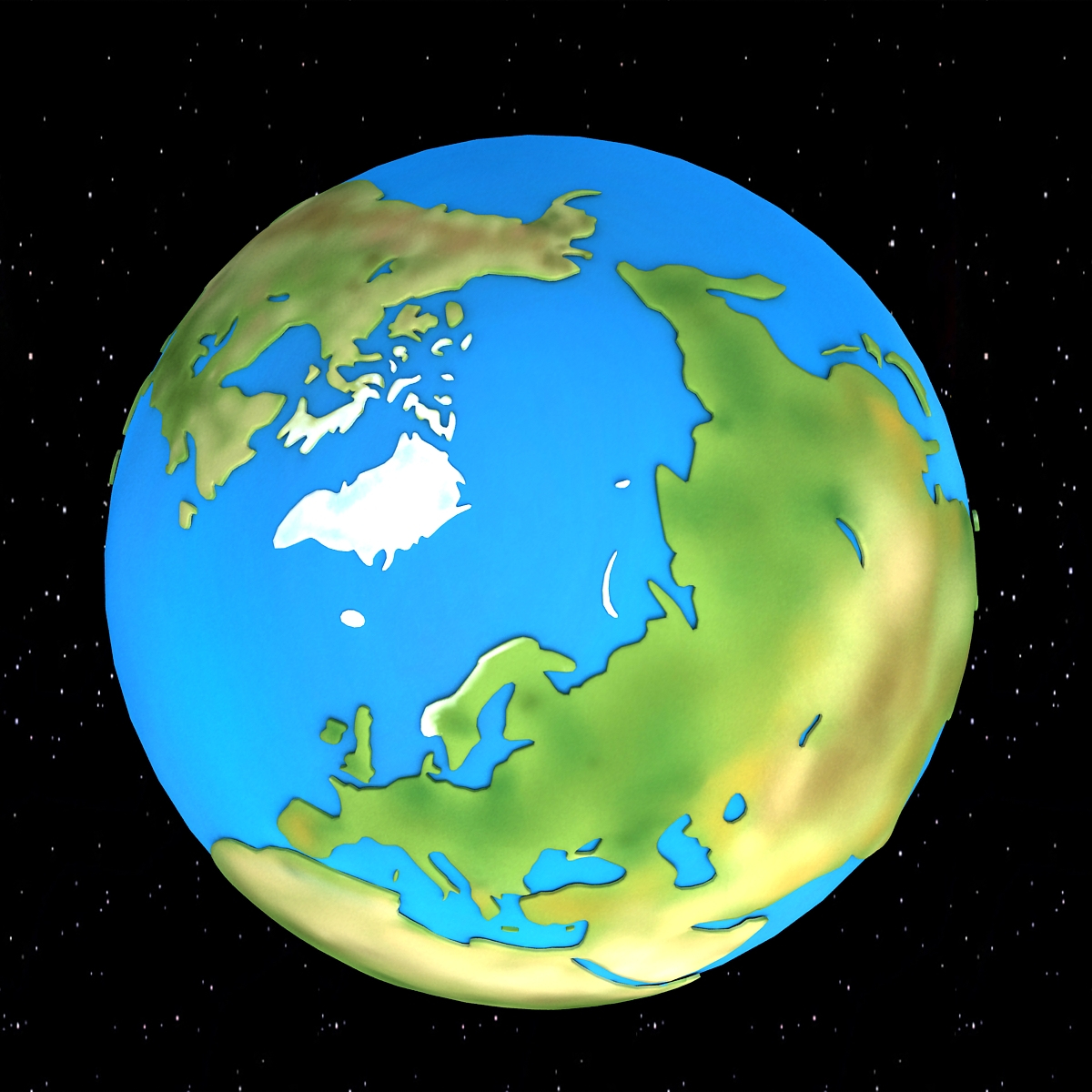 3d cartoon earth model