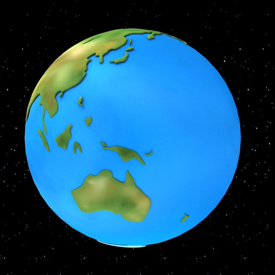 3d cartoon earth model