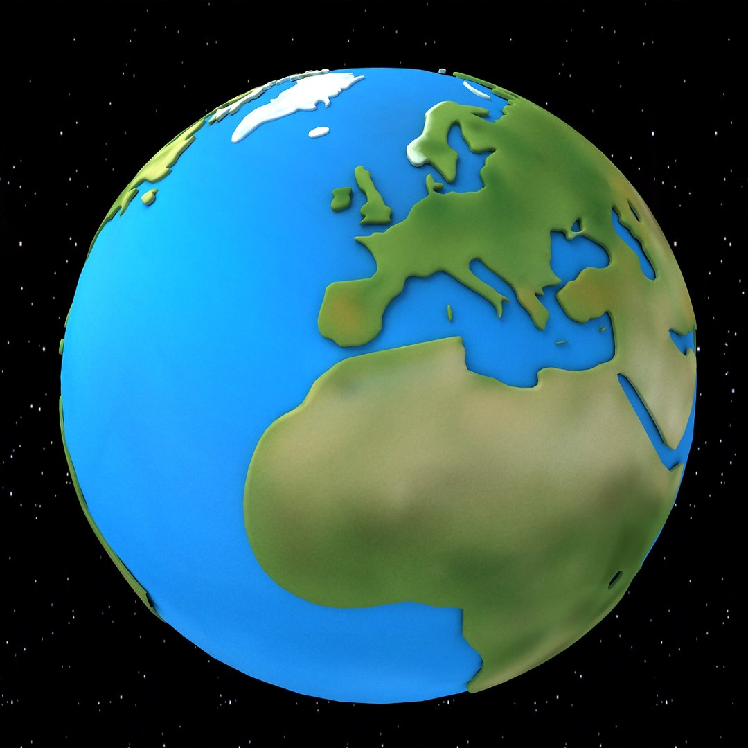 3d cartoon earth model